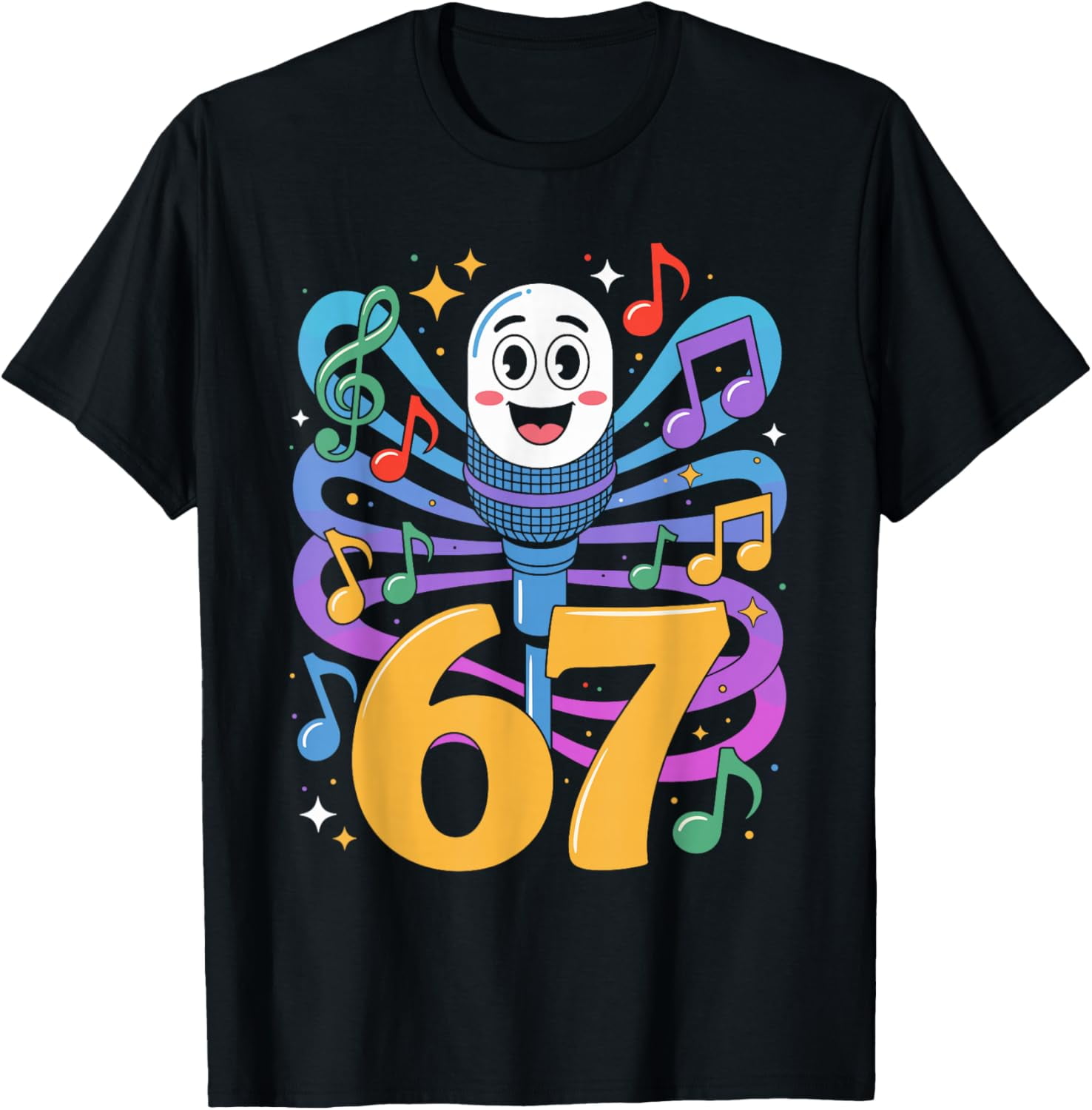 67 Number 6 7 Meme Six Seven Students Teachers adult Karaoke T-Shirt ...