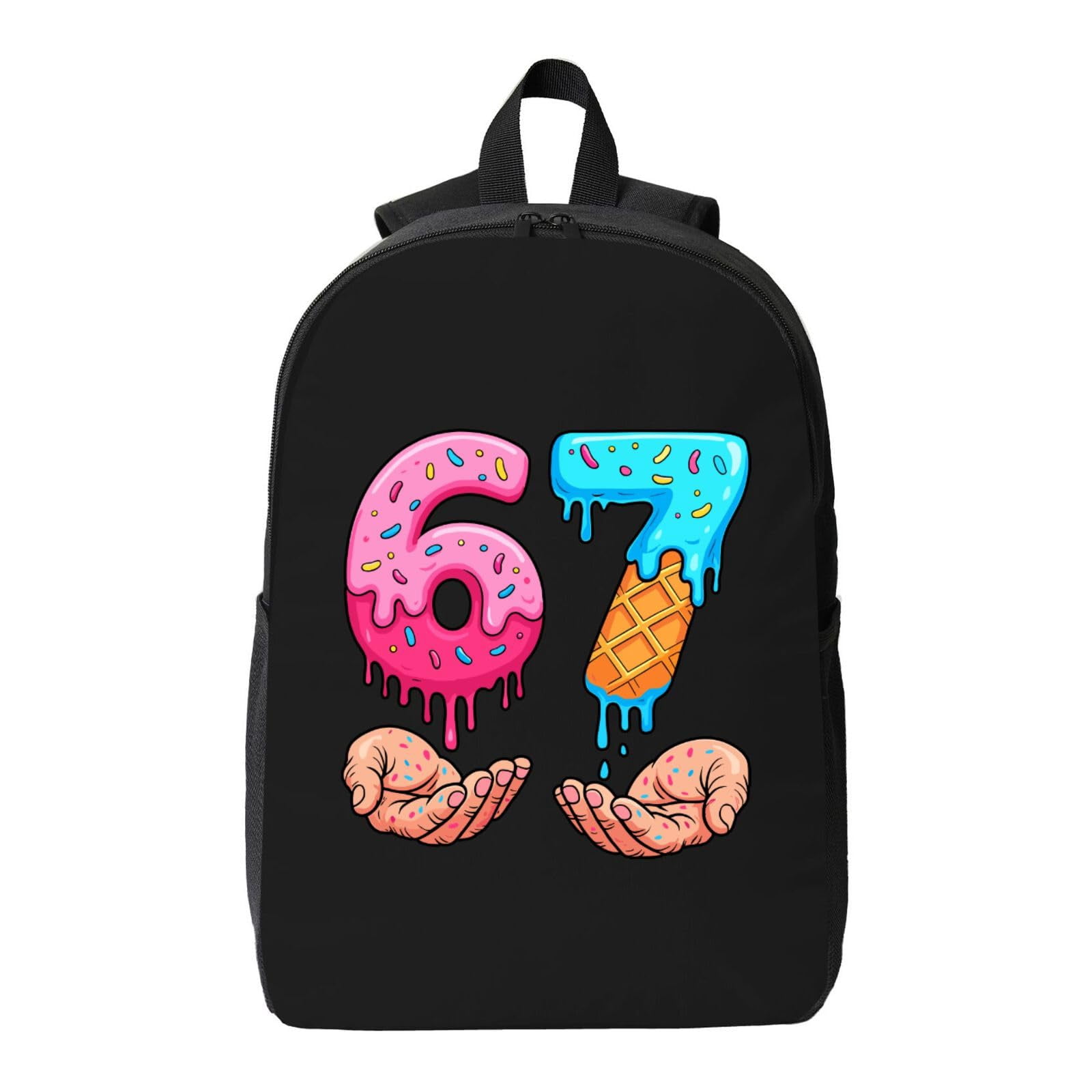 67 Number Glitch Print Backpack 3D Pixel Style Casual Daypack ...