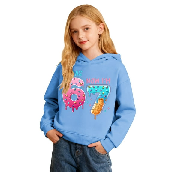 67 Number Hoodie for Girls Boys Casual Cute Sweatshirts Long Sleeve ...