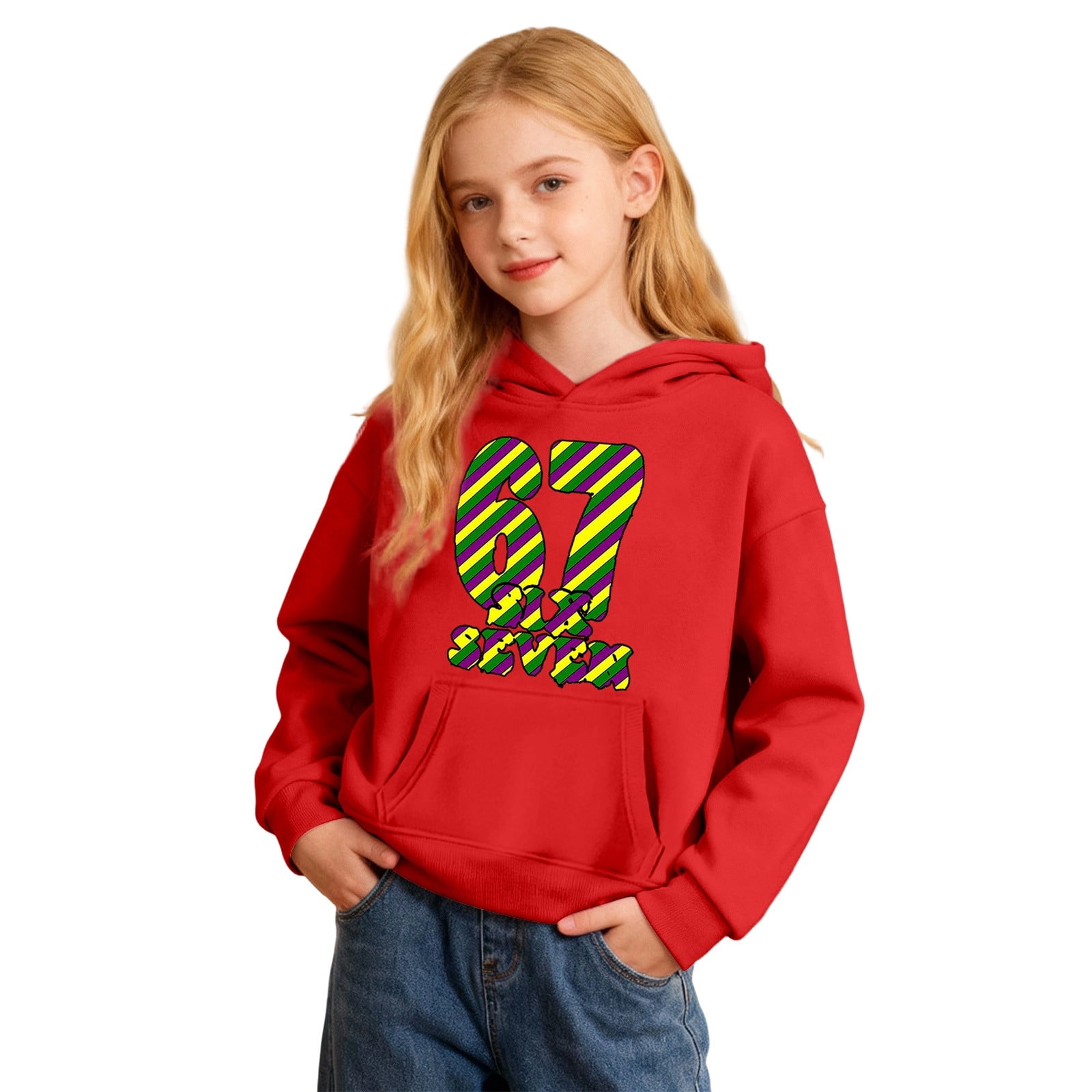 67 Number Hoodie for Girls Boys Casual Cute Sweatshirts Warm Winter ...