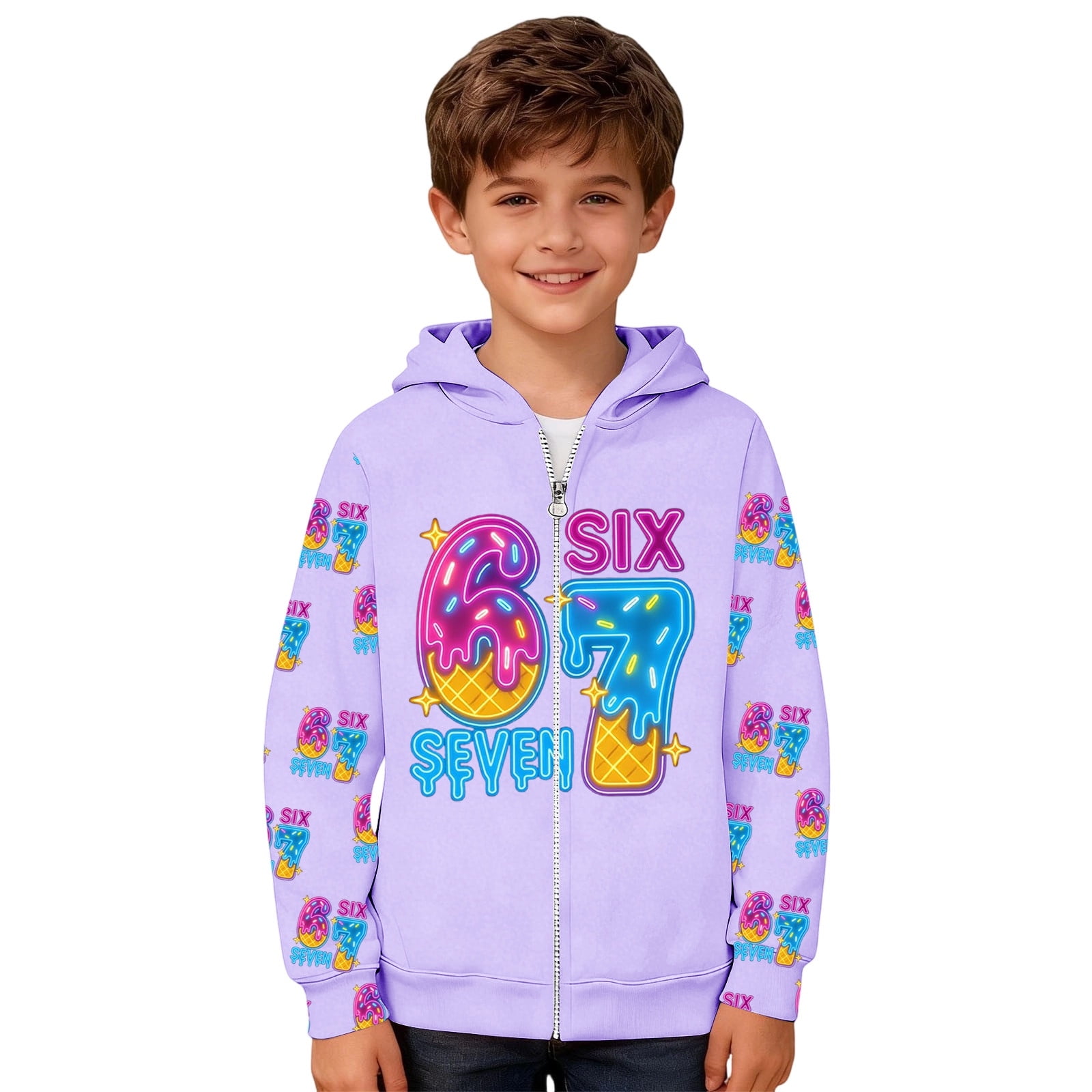 67 Number Hoodies for Girls Boys Cute Sweatshirts Warm Winter Basic ...