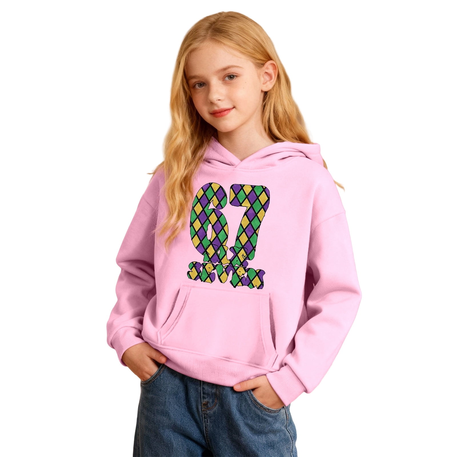 67 Number Hoodies for Girls Boys Fall Casual Sweatshirts Warm Winter ...