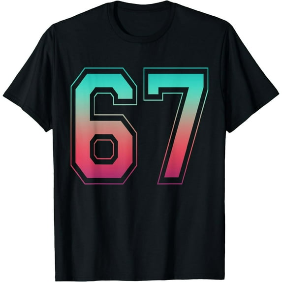 67 Number Meme Funny Six Seven Gen Alpha Slang T-Shirt tee - Walmart.com