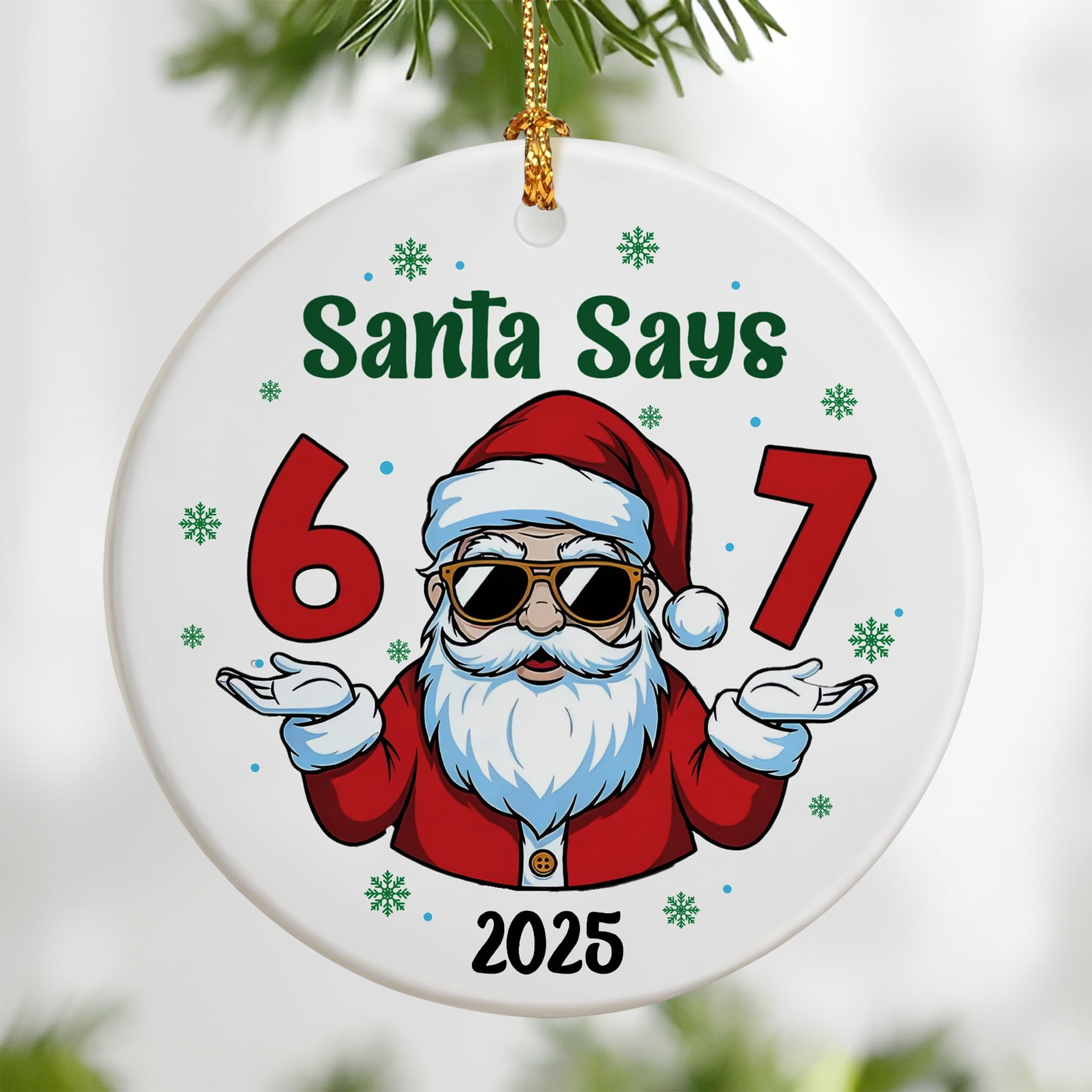 67 Ornament | Funny Santa Six Seven Christmas Ornaments | Gen Alpha ...