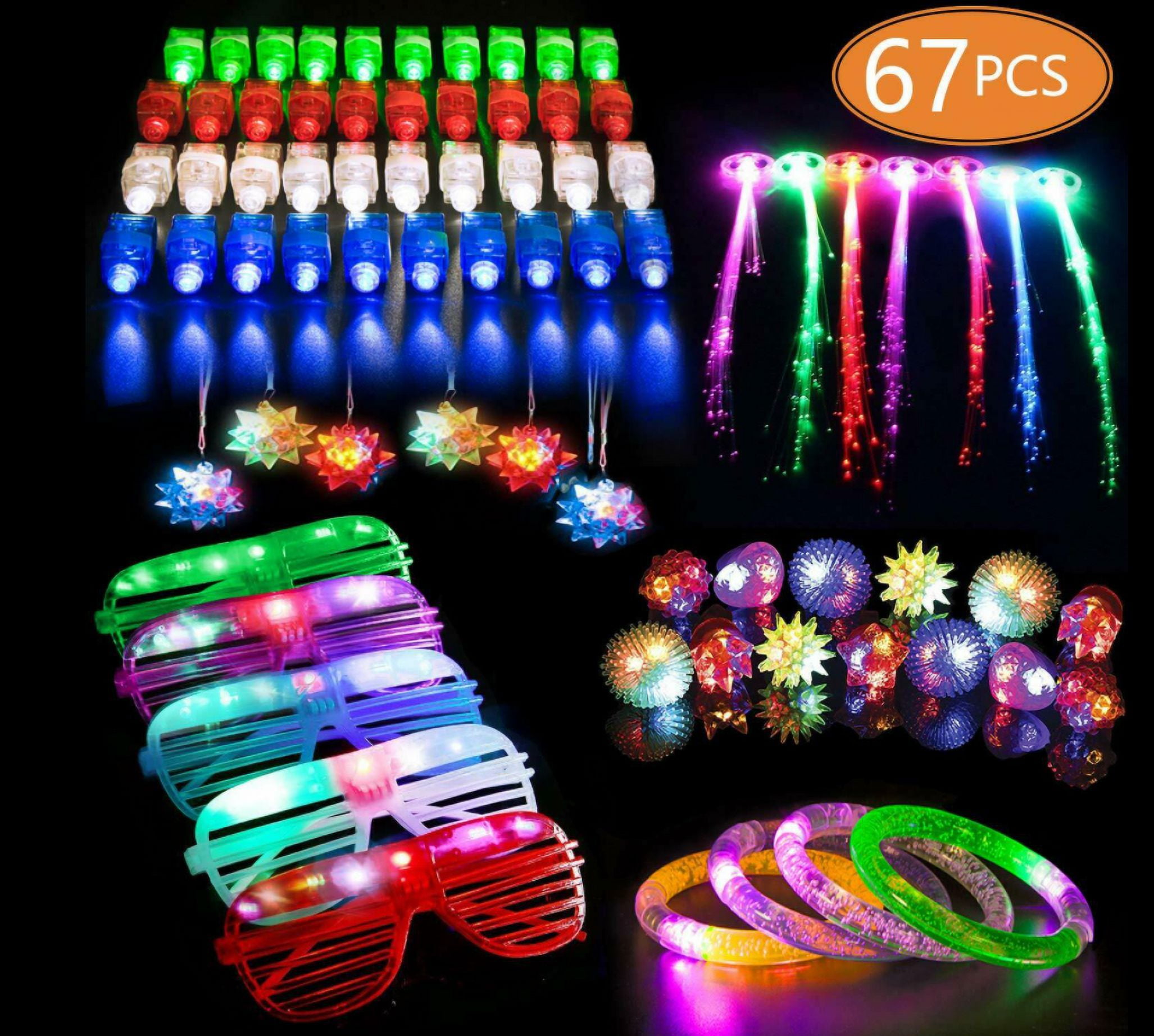 67 PCs LED Light Up Toys Party Favors Glow in the Dark Party Supplies ...