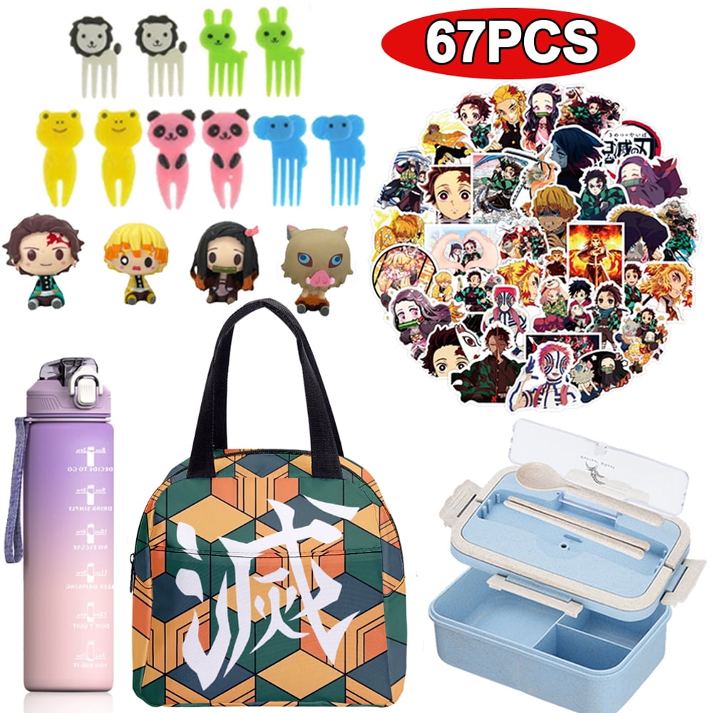67 Pack Anime Demon Slayer-Lunch Box Lunch Box Container with Figure ...