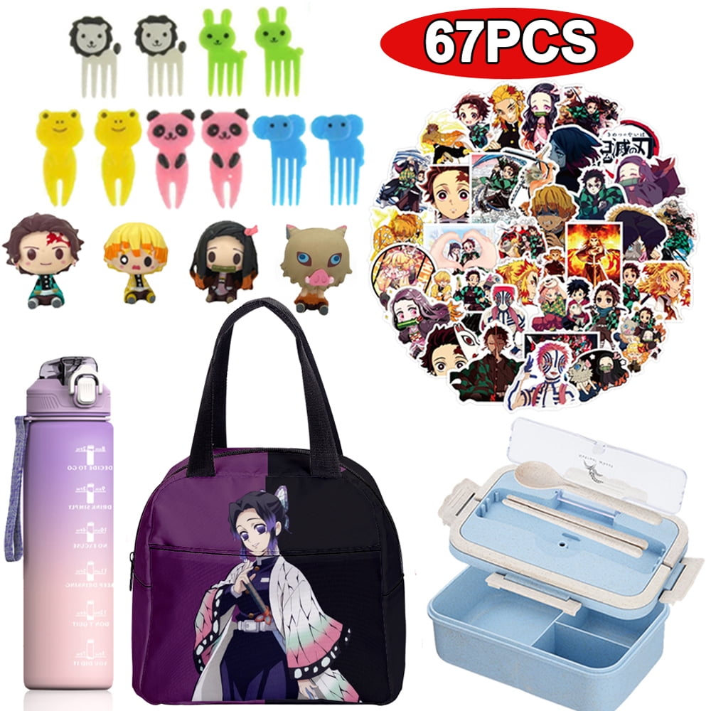 67 Pack Anime Demon Slayer-Lunch Box Lunch Box Container with Figure ...