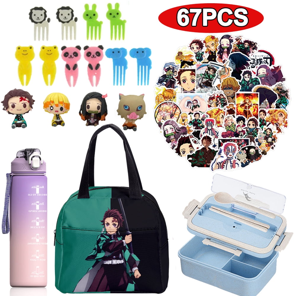 67 Pack Anime Demon Slayer-Lunch Box Lunch Box Container with Figure ...