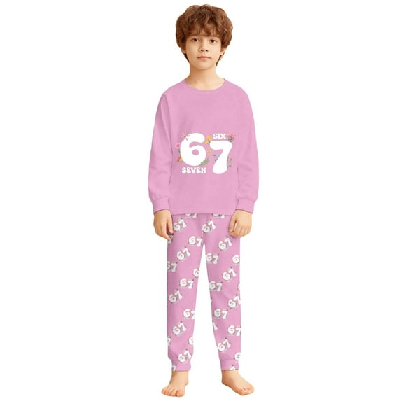 67 Pajamas Pants Set 2 Piece 6 7 Shirts Comfy Soft Lounge Sets Pink 4 Y ...