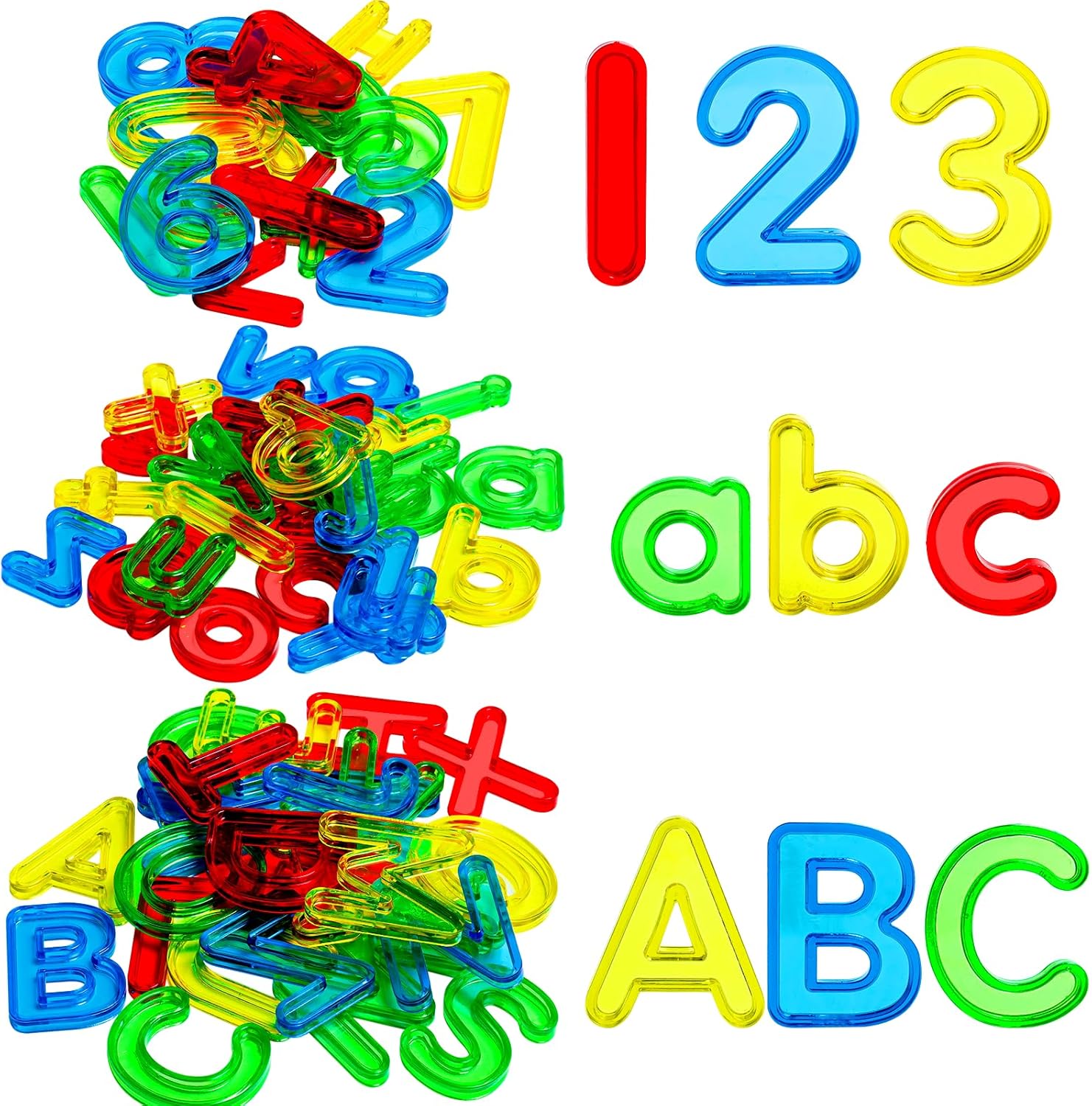 67 Pcs Plastic Practice Set Transparent Letters and Numbers Include ...