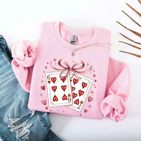67 Playing Card Valentine Sweatshirt Love - Walmart.com