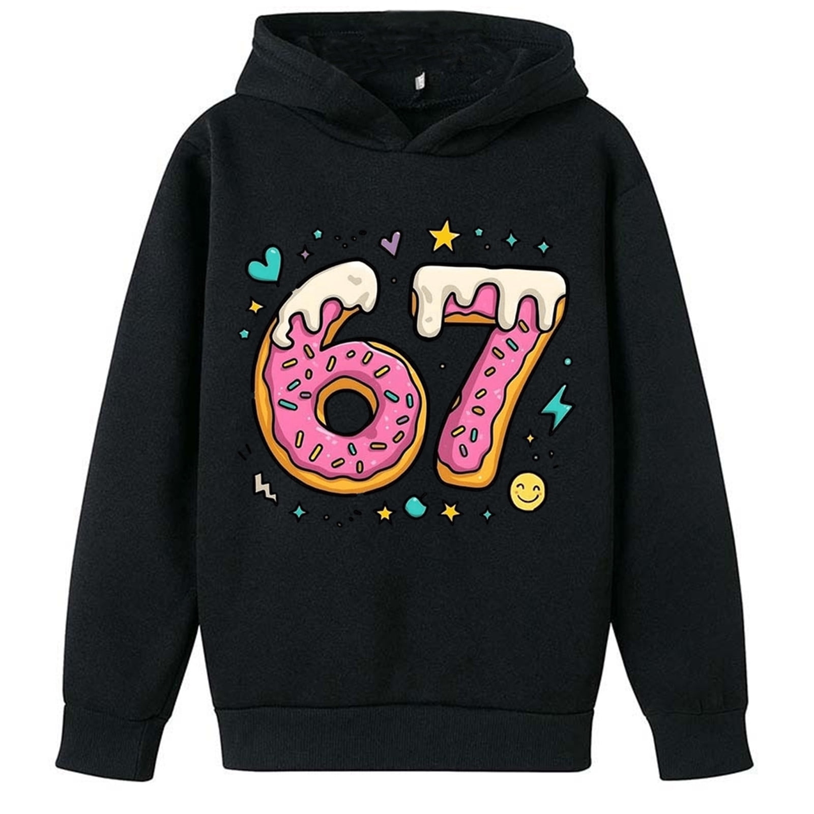 67 Print Pullover Hoodie, Soft Casual Sweatshirt for Girls and Boys ...