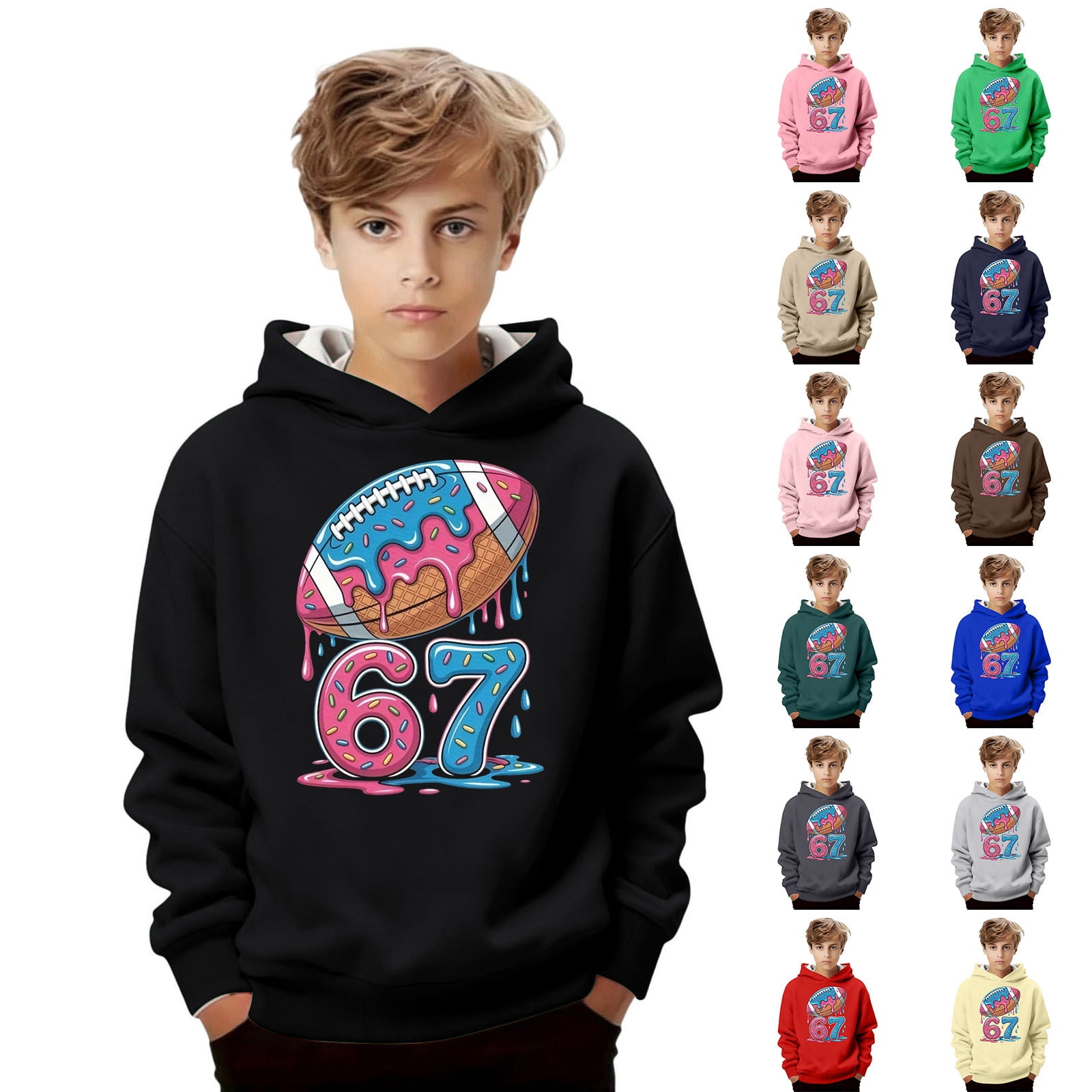 67 Rugby Hoodies Kids 6 7 Meme Six Seven Sweatshirt Ice Cream Drip Long ...