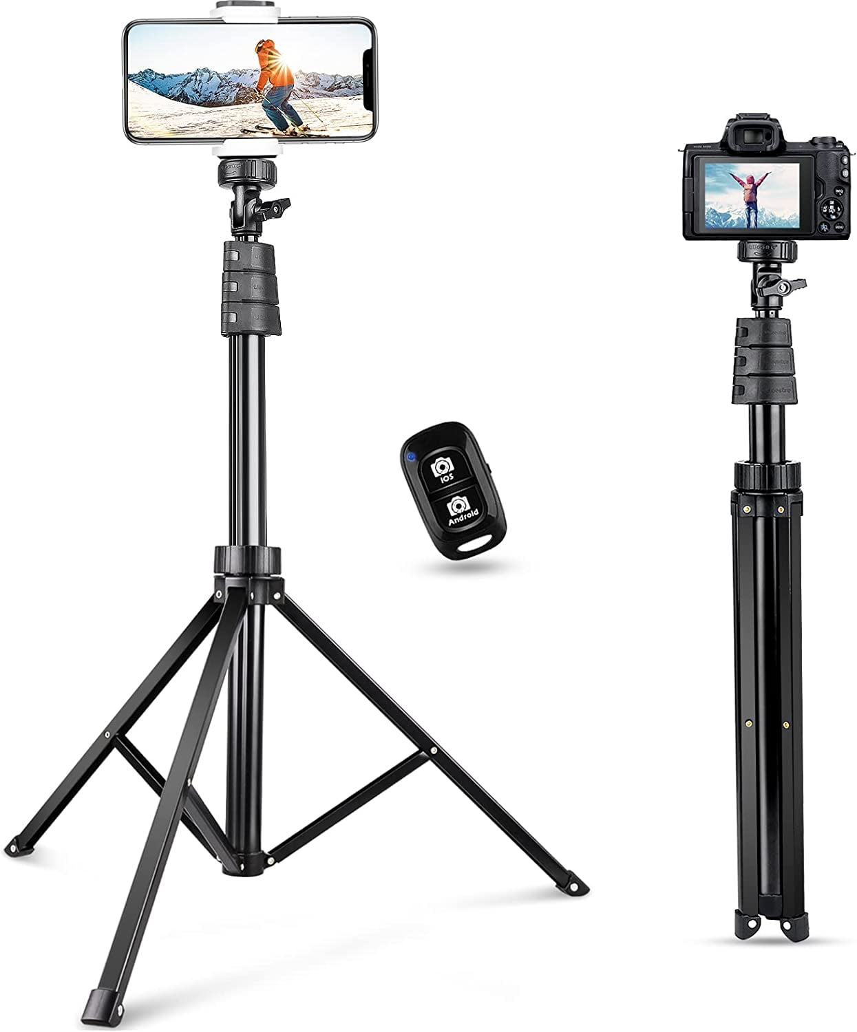 67'' Selfie Stick,Phone Tripod Stand with Remote, Cell Phone Stand ...