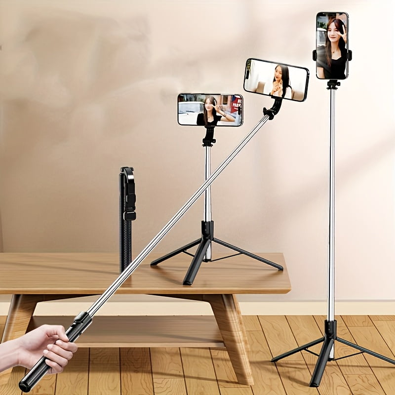 67" Selfie Stick Tripod with Wireless Remote - Adjustable Height ...
