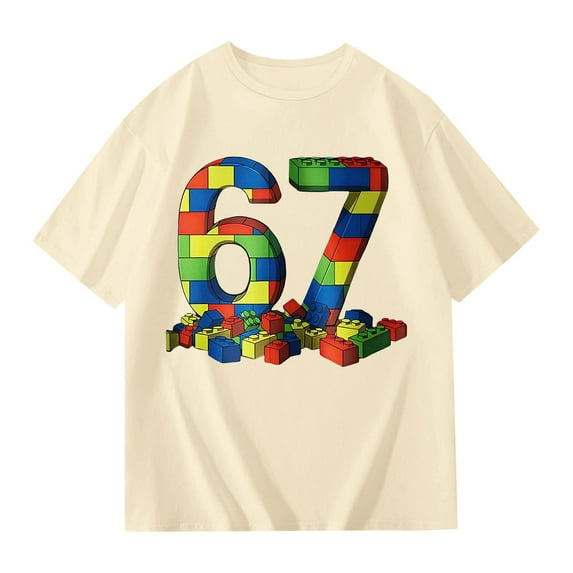 67 Shirt Boys, Kids T-Shirt Boys Crew Neck Short Sleeve 6 7 Meme ...