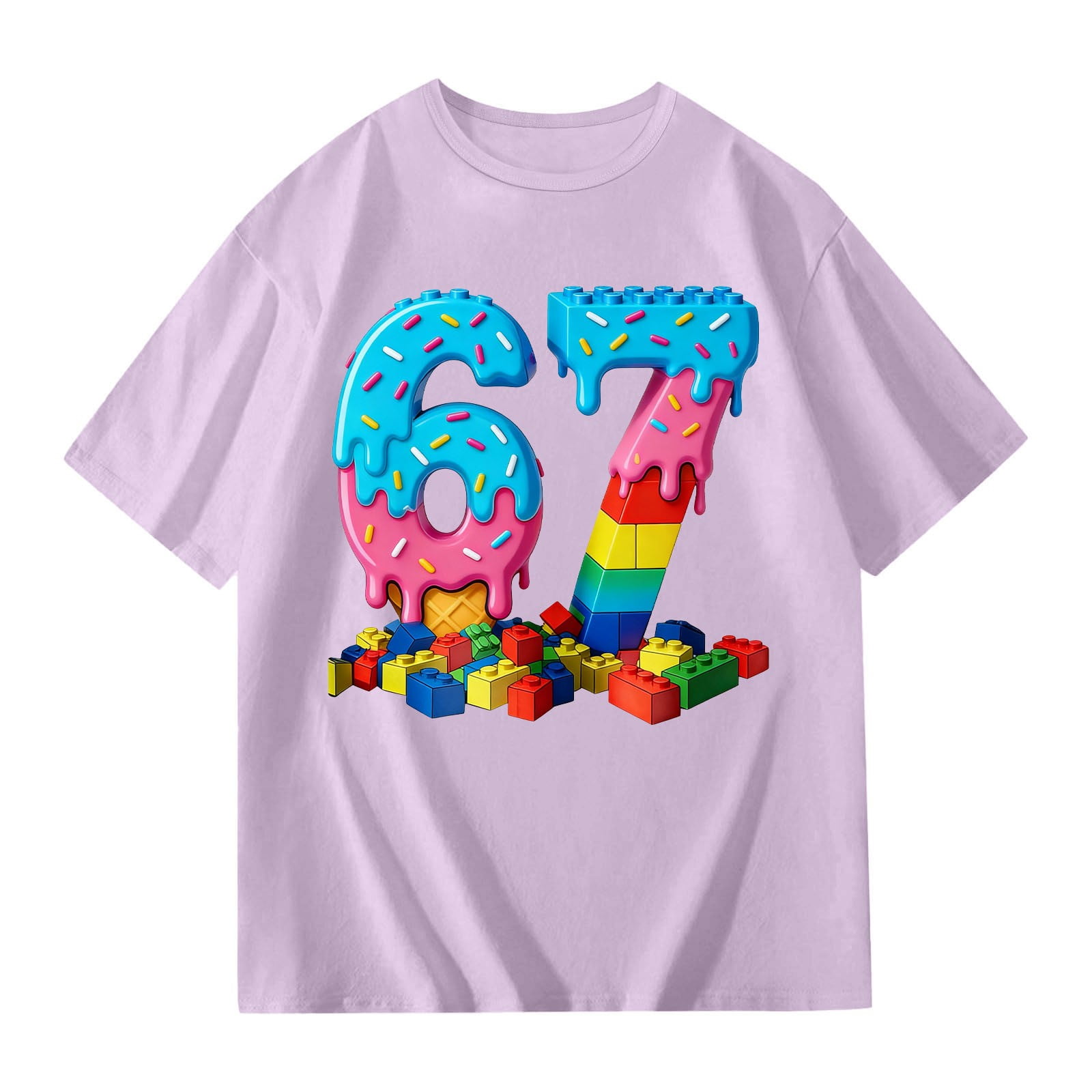 67 Shirt Boys, T Shirts for Kids Boys Crew Neck Short Sleeve 6 7 Meme ...