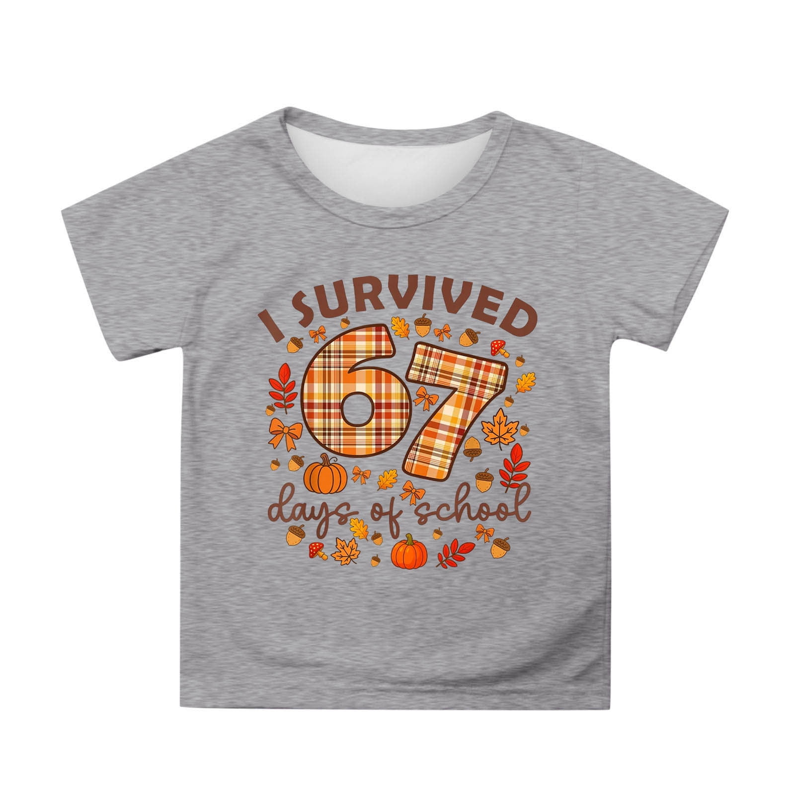 67 Shirt Girls , Girls T Shirt Crew Neck Short Sleeve 6 7 Meme 100 Days ...