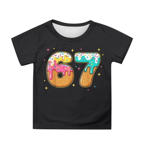 67 Shirt Girls , T Shirts for Kids Boys Crewneck Short Sleeve 6 7 Meme ...