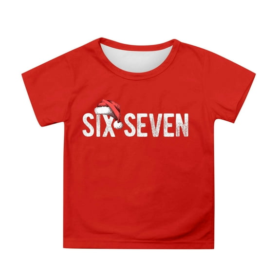 67 Shirt Kids Boys Girls Funny Christmas Shirts Number Six Seven Graphic T-Shirt Xmas Gifts #02 ...