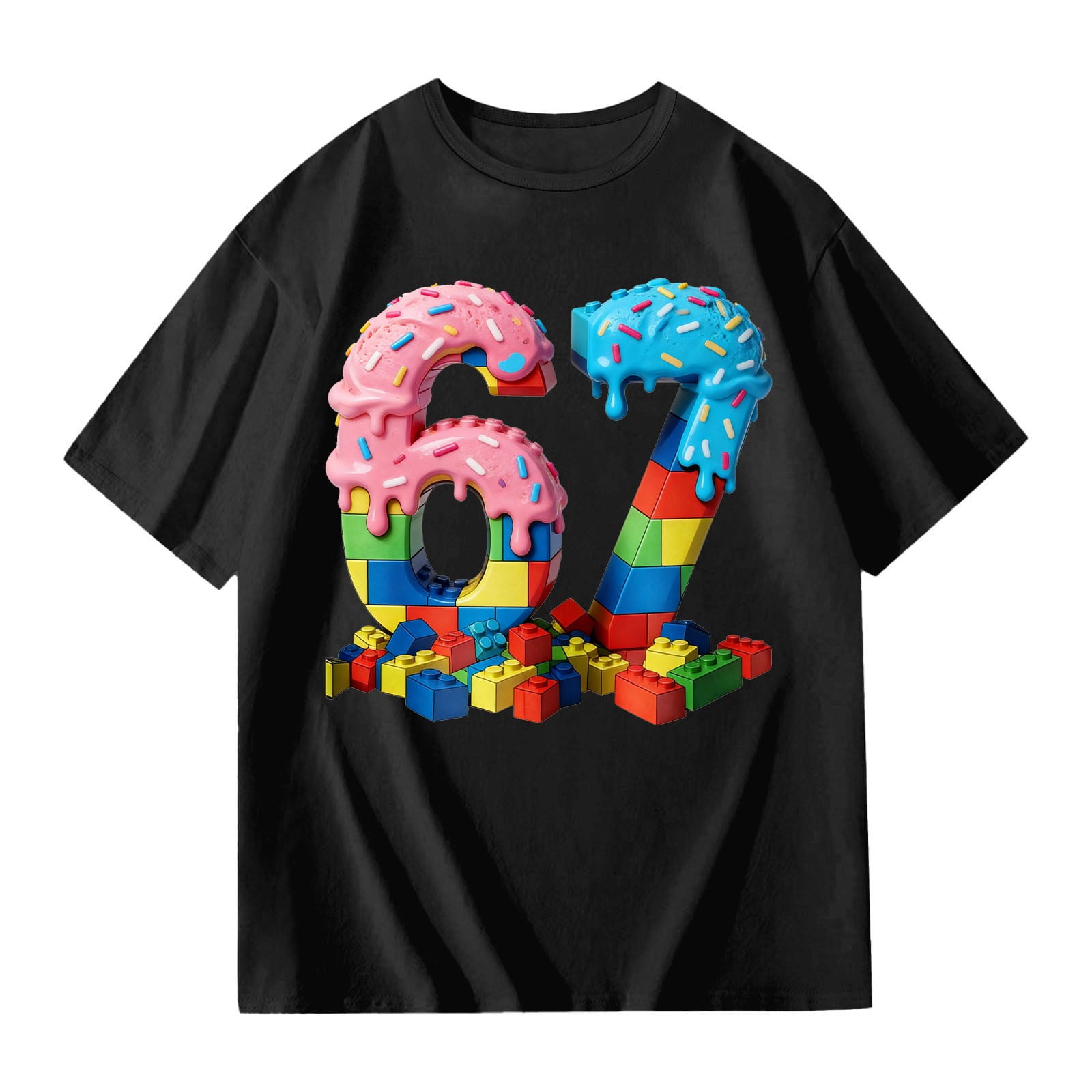 67 Shirt Kids,Girls Cute Cartoon Ice Cream Print Short Sleeve T Shirt ...
