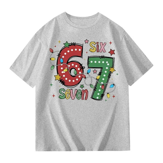 67 Shirt Meme , Girls T Shirt Crew Neck Y2k T Shirt Short Sleeve 6 7 ...