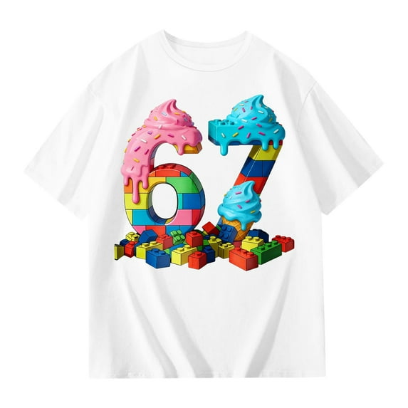 67 Shirt Meme , Kids T-Shirt Boys Crew Neck Short Sleeve Tops 6 7 Meme ...