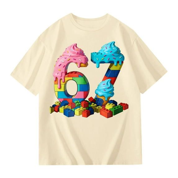 67 Shirt Meme , Kids T-Shirt Boys Crew Neck Short Sleeve Tops 6 7 Meme ...