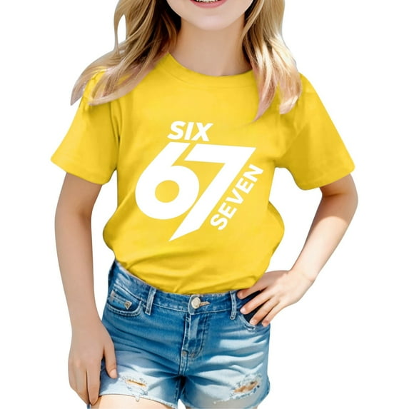 67 Shirt Meme Unisex Kids 67 Meme Brainrot T Shirt Short Sleeve ...