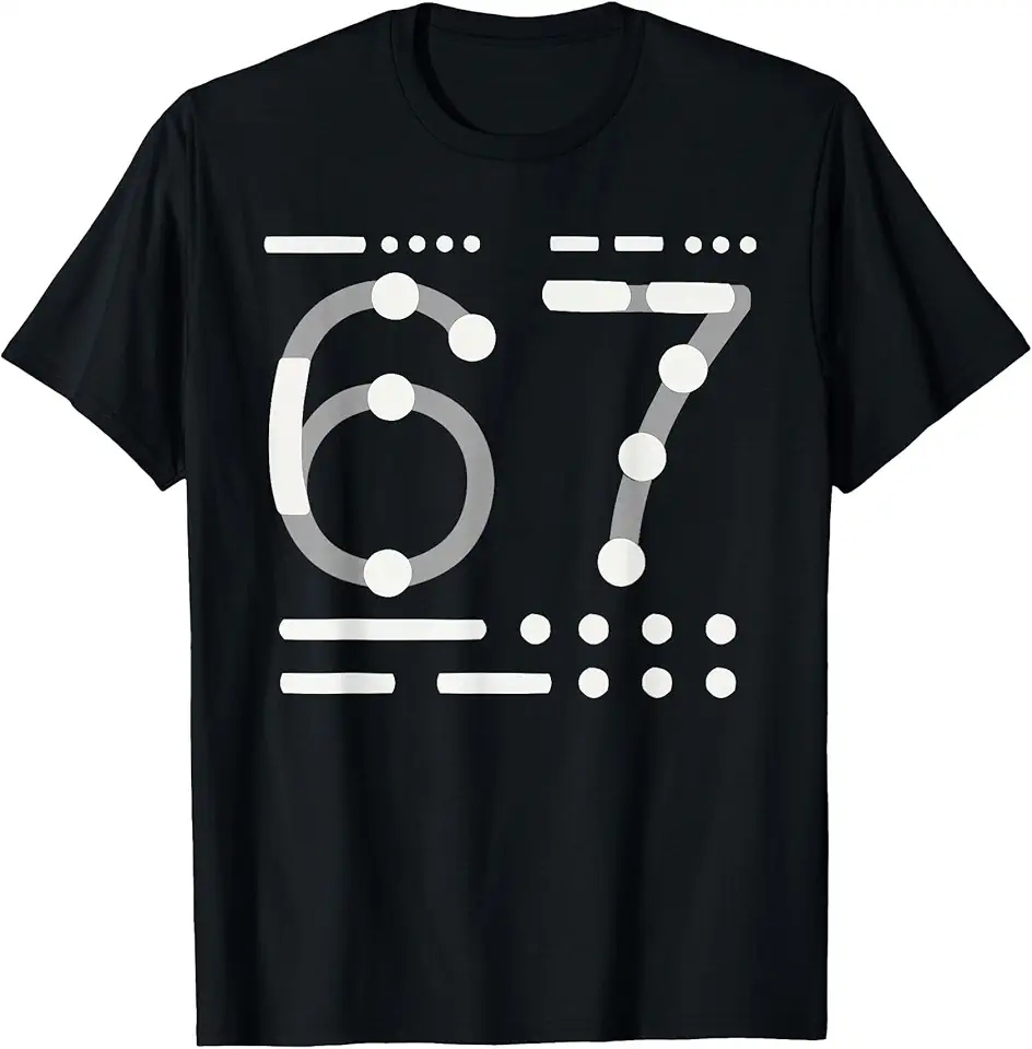 67 Shirt, Morse Code 67 Kid Meme six Seven Graphic Tees T-Shirt ...