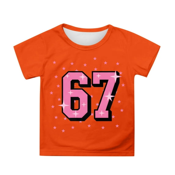 67 Shirt Youth , Kids T-Shirt Girls Crew Neck Short Sleeve 6 7 Meme ...