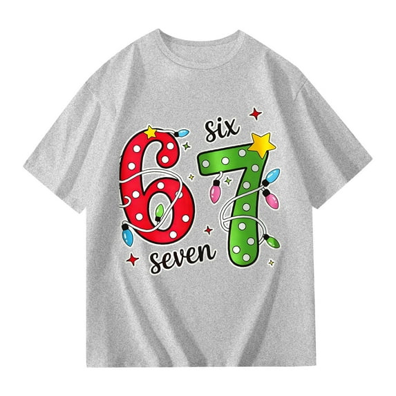 67 Shirt Youth , T Shirts for Kids Girls Crew Neck Short Sleeve 6 7 ...