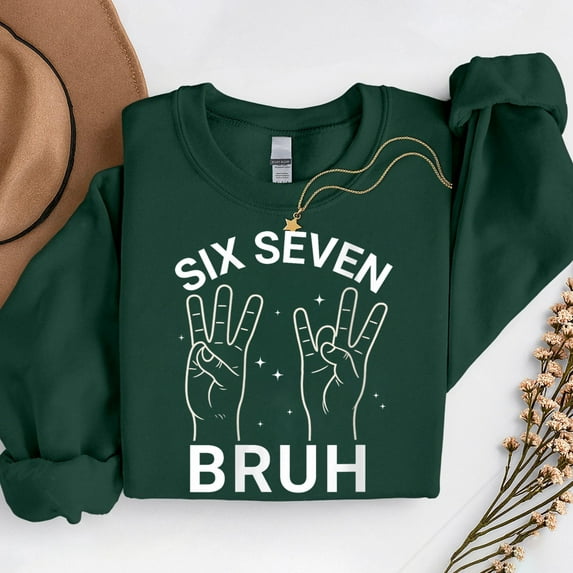 67 Sign Language ASL 6-7 Bruh Numbers Hands Six Seven Meme – T-Shirt ...