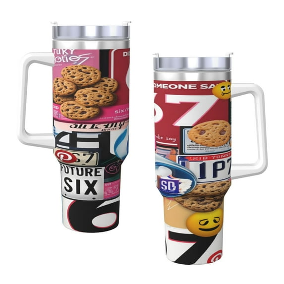 67 Six Seven 40 Oz Tumbler With Handle And Straw Double Wall Stainless ...