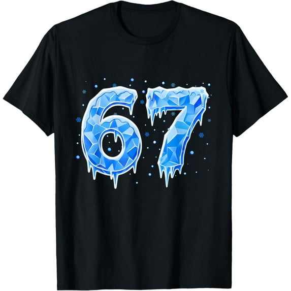 67 Six Seven 6-7 Frozen Ice - Brainrot Meme Funny Adult T-shirt ...