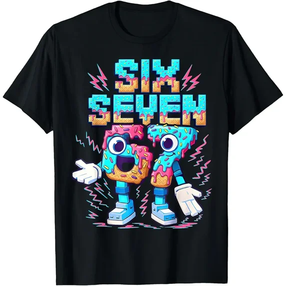 67 Six Seven 6-7 - Funny Italian Brainrot Ice Cream Drip T-Shirt ...