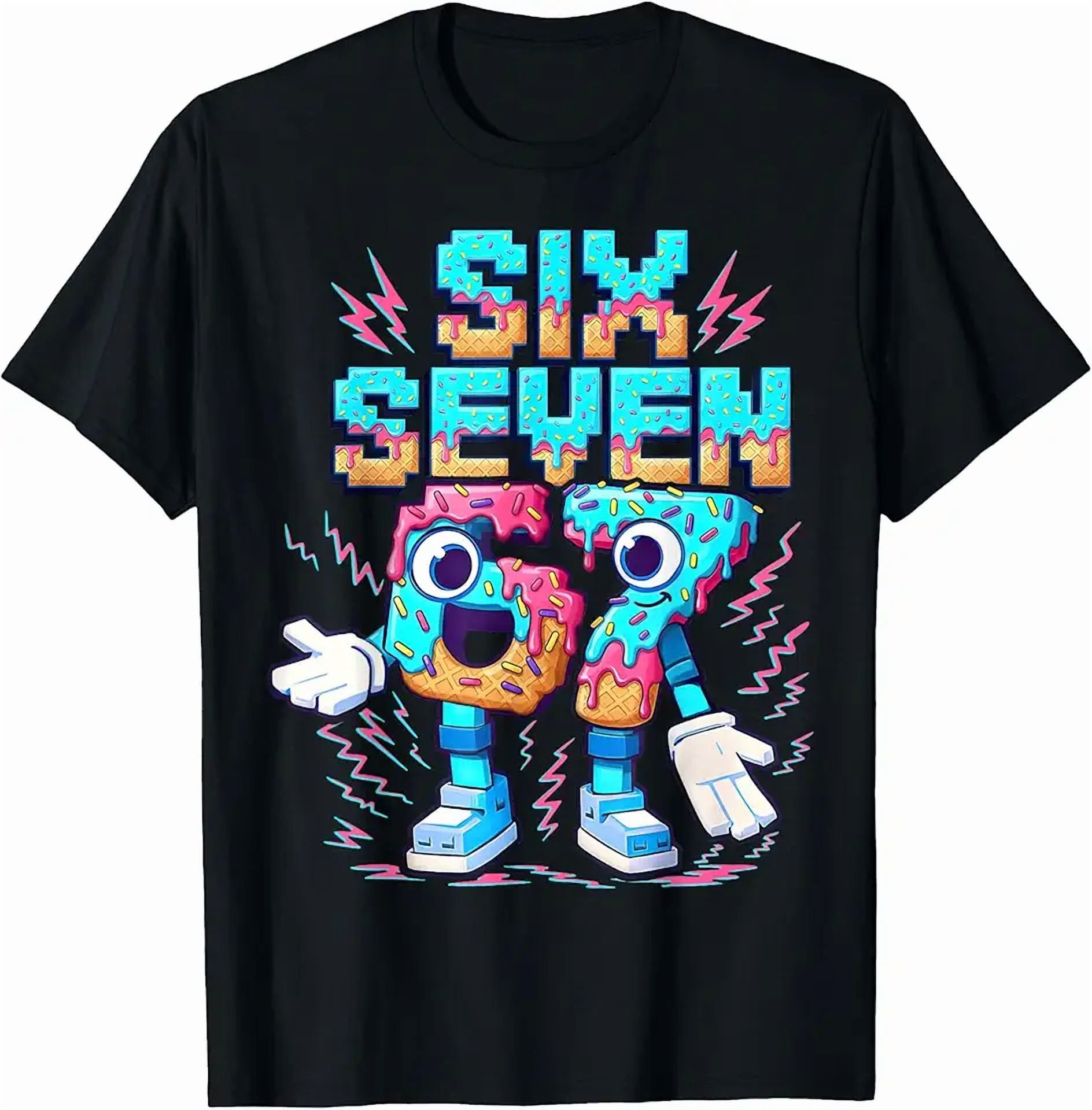 67 Six Seven 6-7 - Funny Italian Brainrot Ice Cream Drip T-Shirt ...