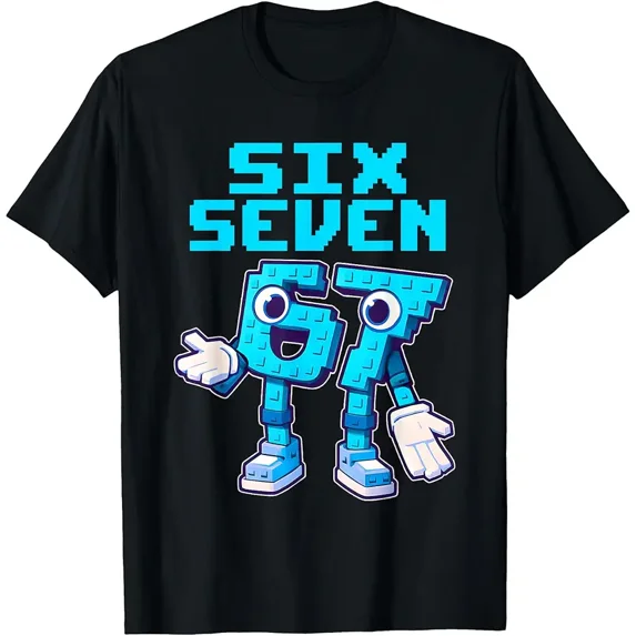 67 Six Seven 6-7 - Funny Italian Brainrot Kids Gaming Meme T-Shirt ...