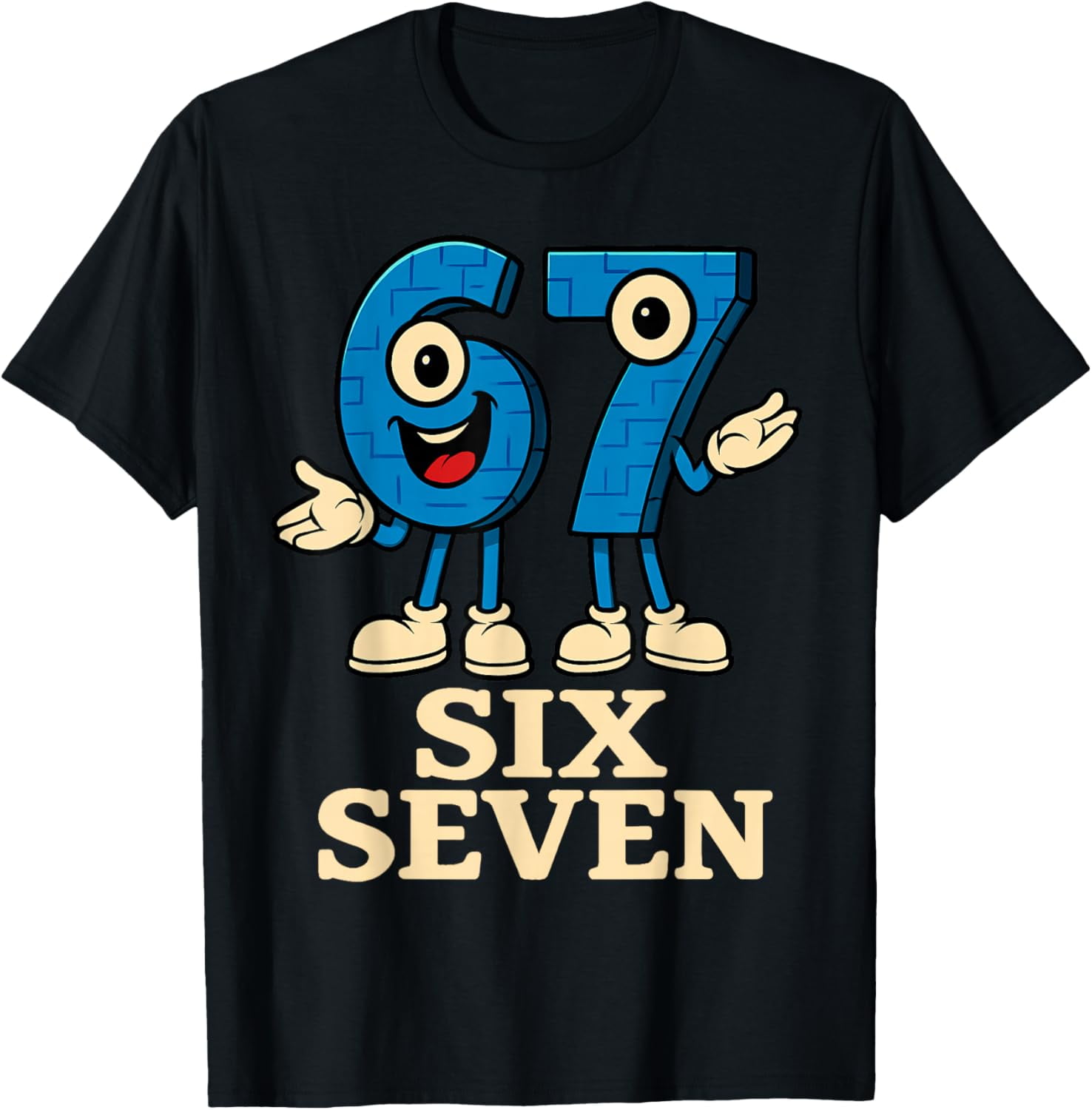 67 Six Seven 6-7 - Funny Italian Brainrot Kids Gaming Meme T-Shirt ...