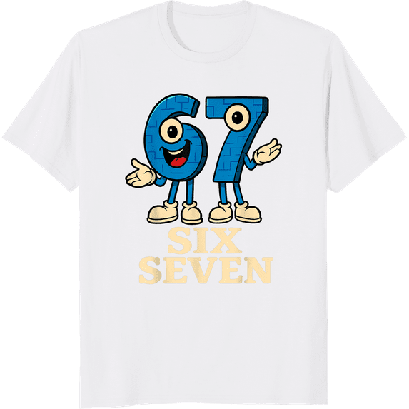 67 Six Seven 6-7 - Funny Italian Brainrot Kids Gaming Meme Tshirt ,Full ...