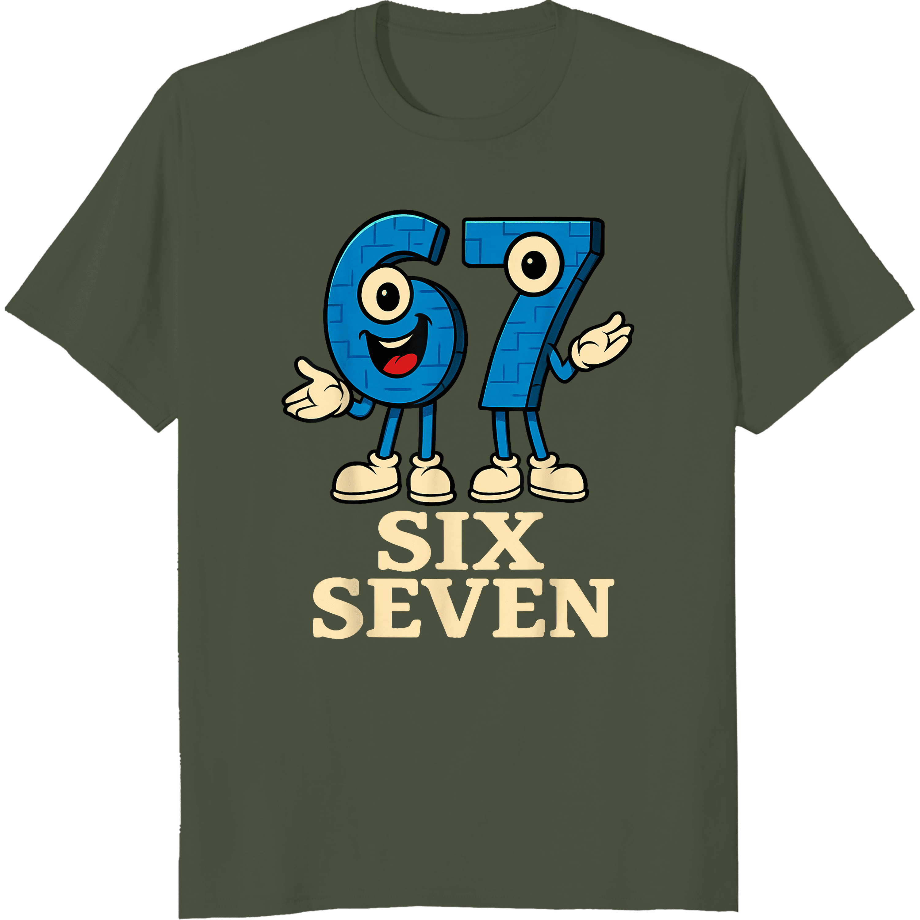 67 Six Seven 6-7 - Funny Italian Brainrot Kids Gaming Meme Tshirt ,Full ...