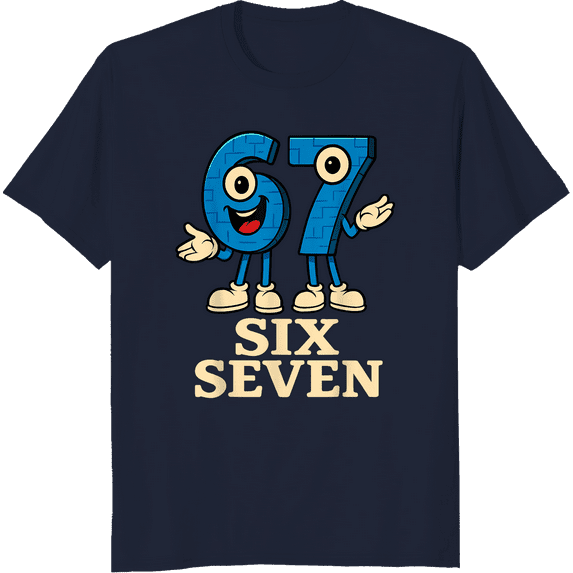 67 Six Seven 6-7 - Funny Italian Brainrot Kids Gaming Meme Tshirt ,Full ...