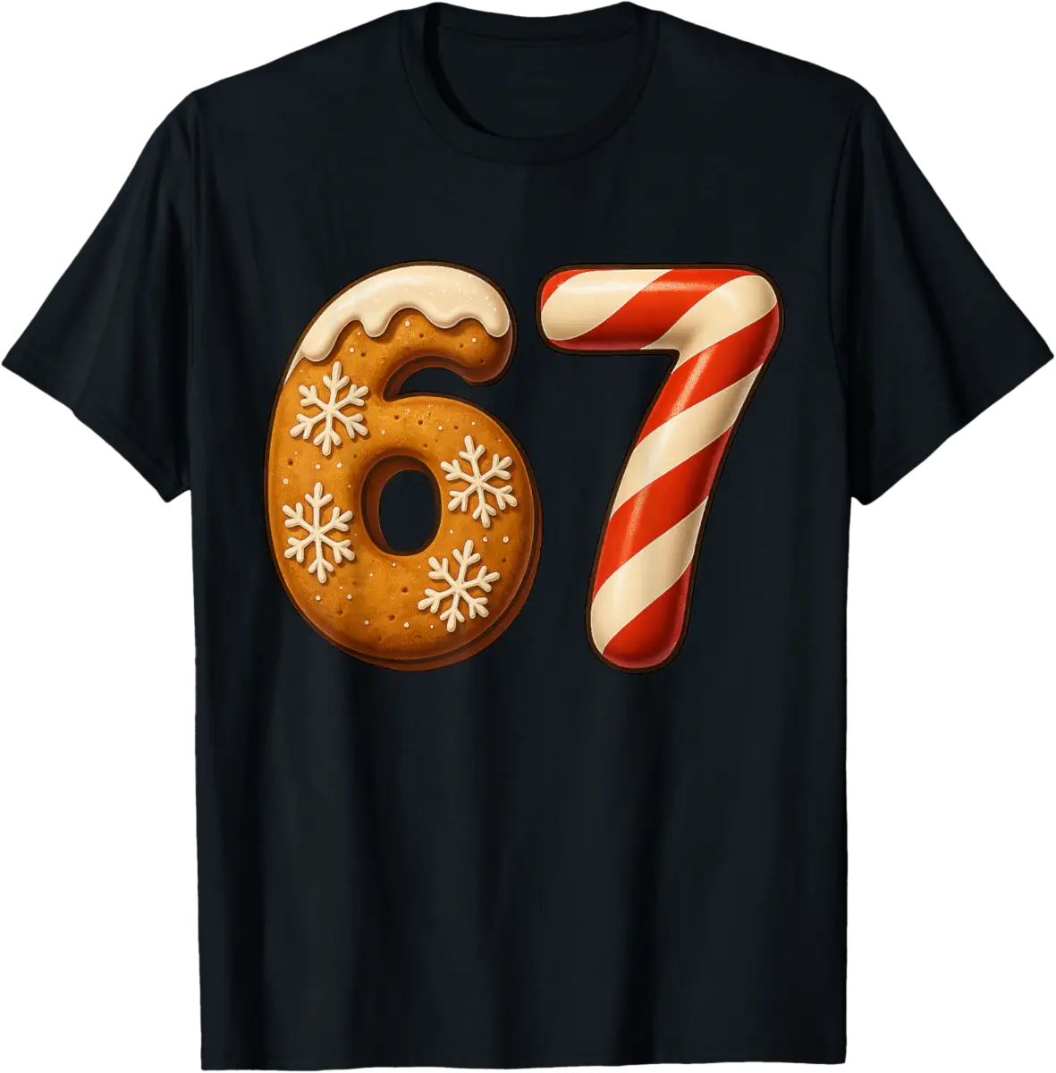 67 Six Seven 6-7 Gingerbread Candy Cane T-Shirt - Walmart.com