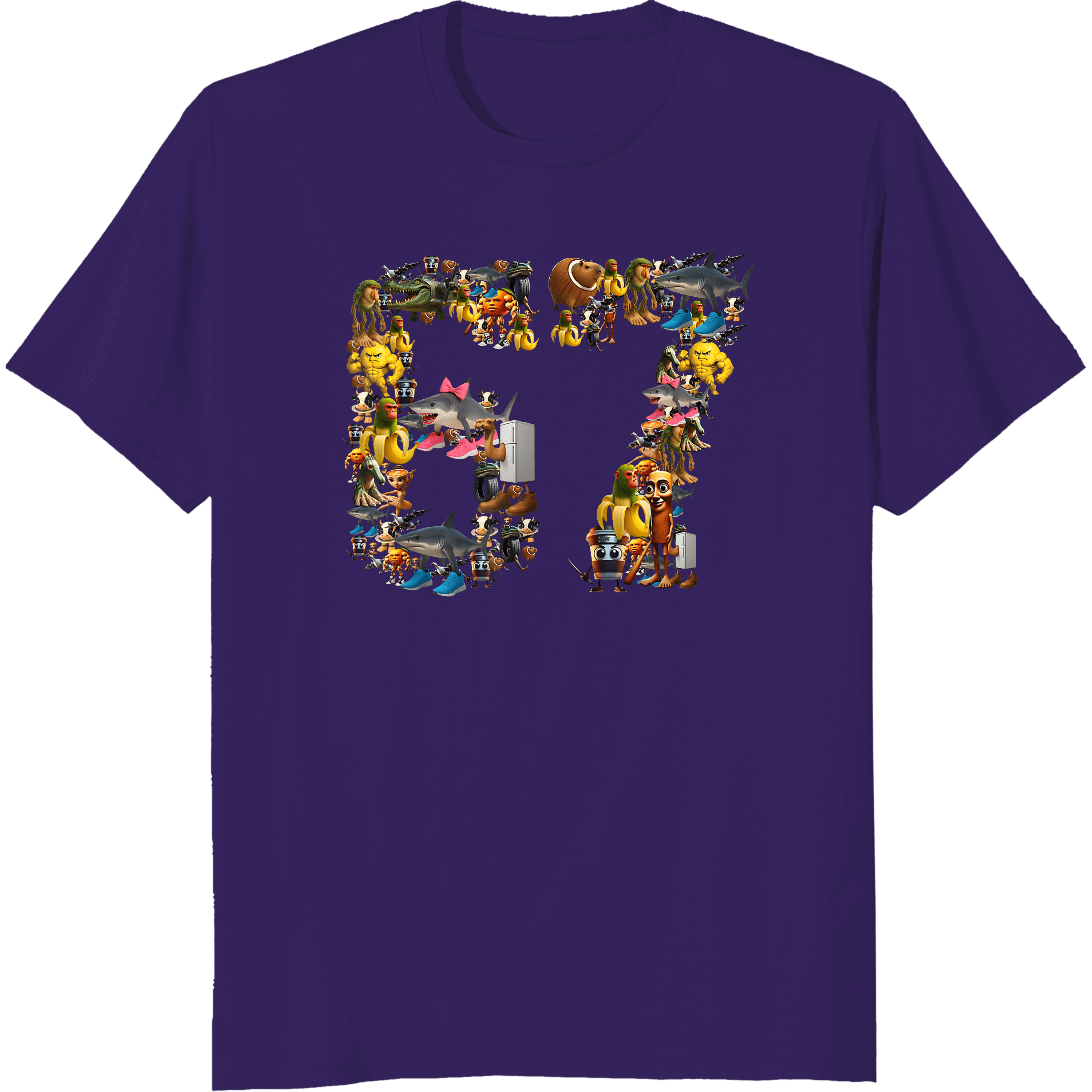 67 Six Seven Birthday Meme Viral Italian Brainrot Character Tshirt ...