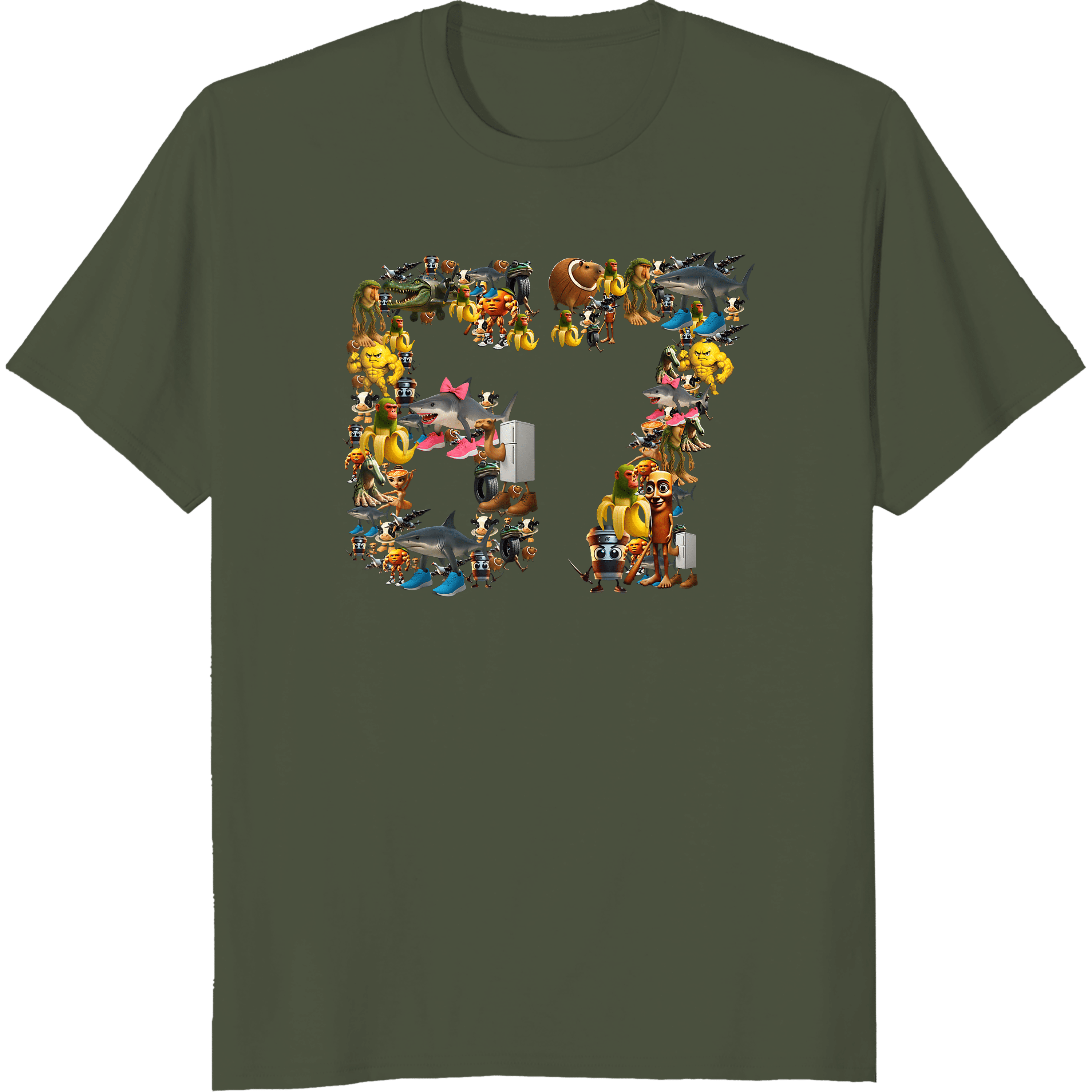 67 Six Seven Birthday Meme Viral Italian Brainrot Character Tshirt ...