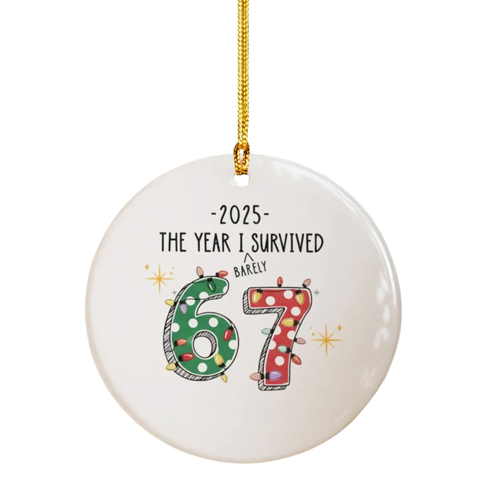 67 Six Seven Christmas Ornament,2D Acrylic Tree Decorations with ...