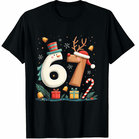 67 Six Seven Funny Christmas Shirts 6 7 Meme T-Shirt (Men's, Women's ...