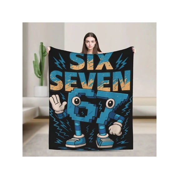 67 Six Seven Funny Italian Brainrot Printed Throw Blanket - Ultra Warm ...