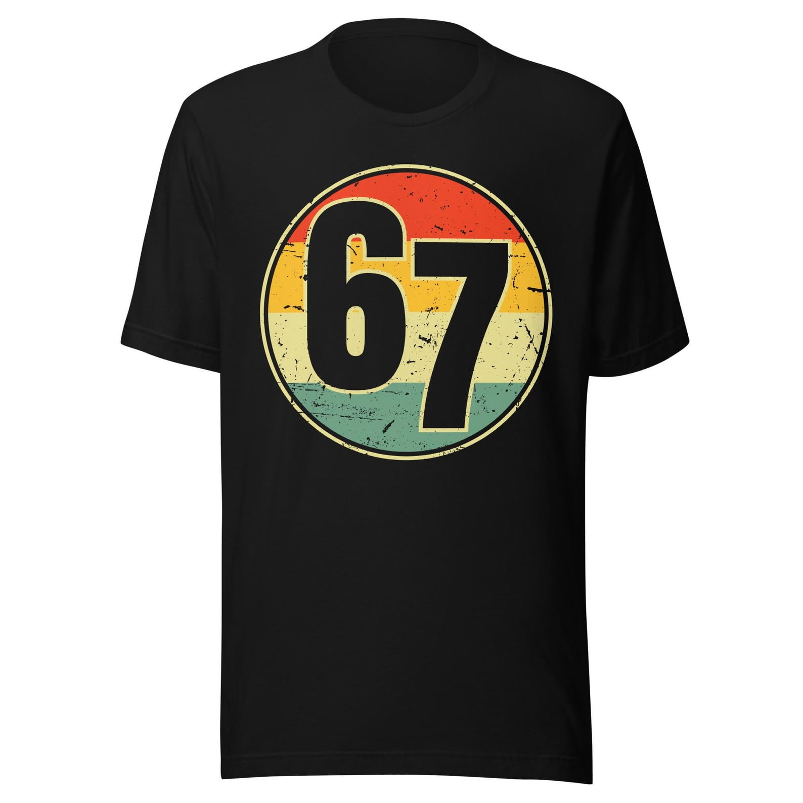 67 Six Seven Graphic Tee Retro Number Design Unisex Cotton T-Shirt ...