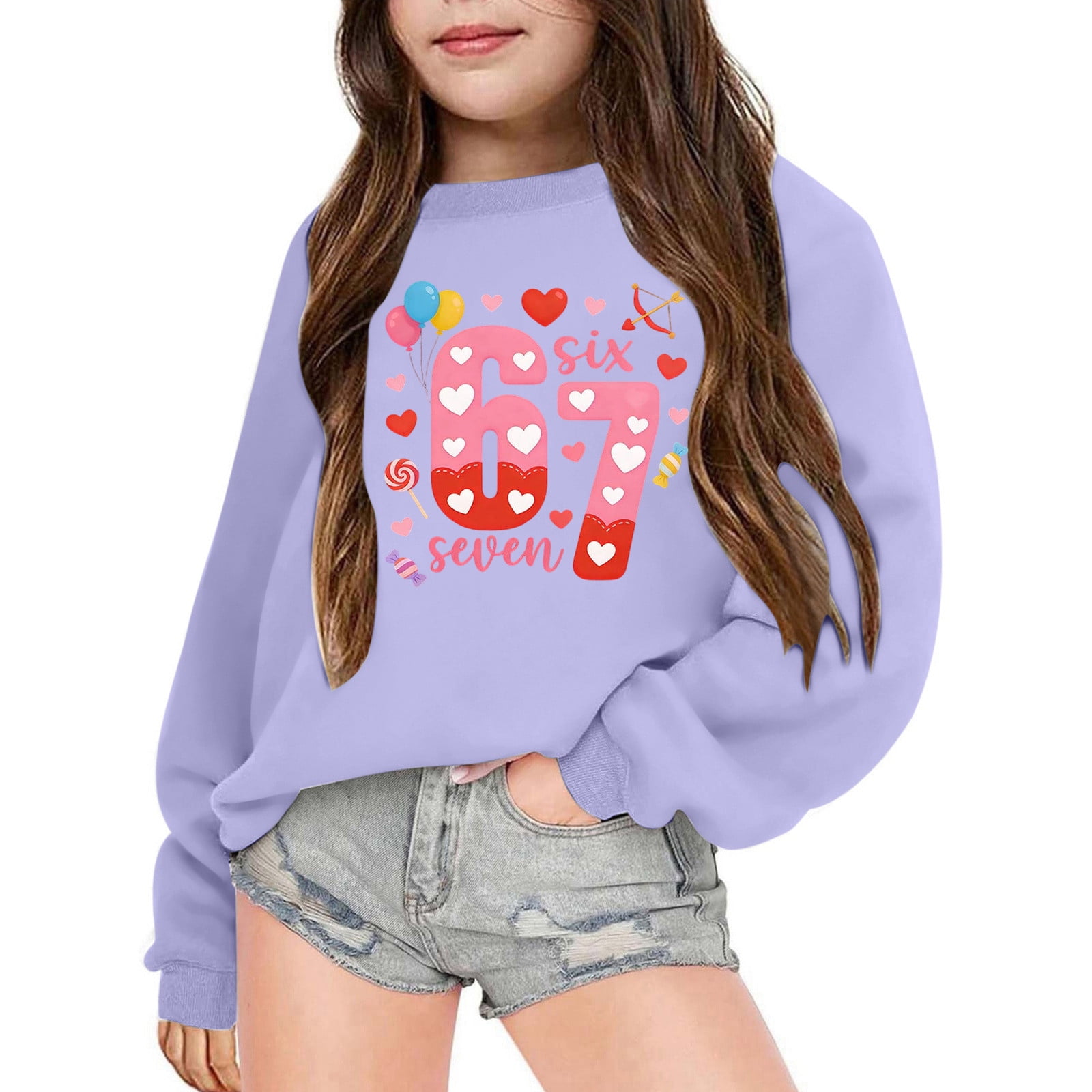 67 Six Seven Letter Hoodies Sweatshirts For Kids Hoodies Casual Kids ...